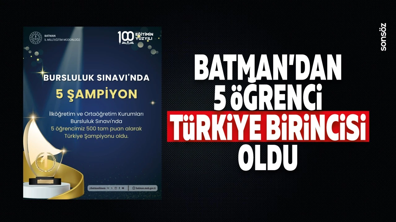 Batman’dan 5 öğrenci Türkiye birincisi oldu - Batman Haberleri